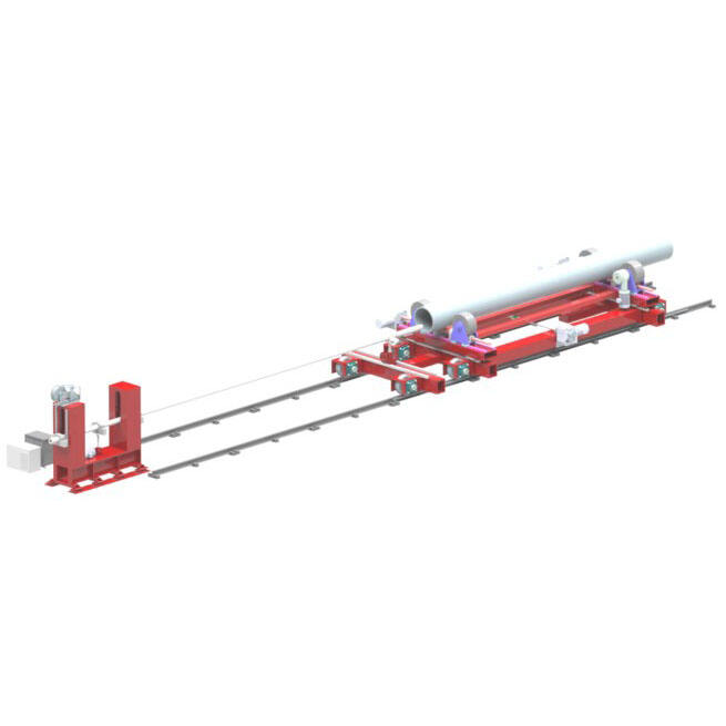 Horizontal pipe cladding station